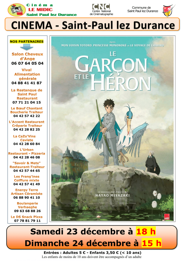 LE GARÇON ET LE HÉRON - CINÉMA LE MIDIC - Saint Paul